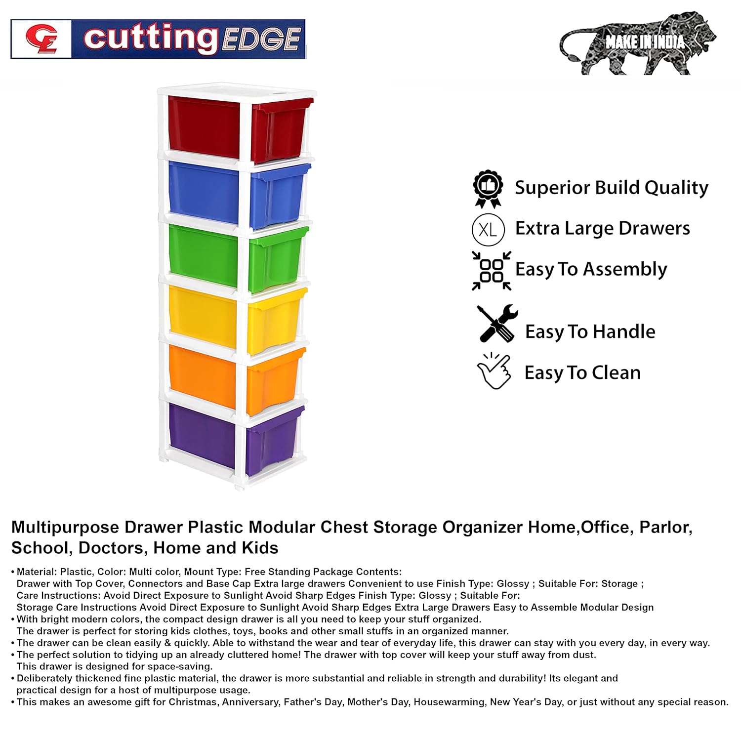 Cutting EDGE Multipurpose Modular Drawer System Combo for Parlor, Offi