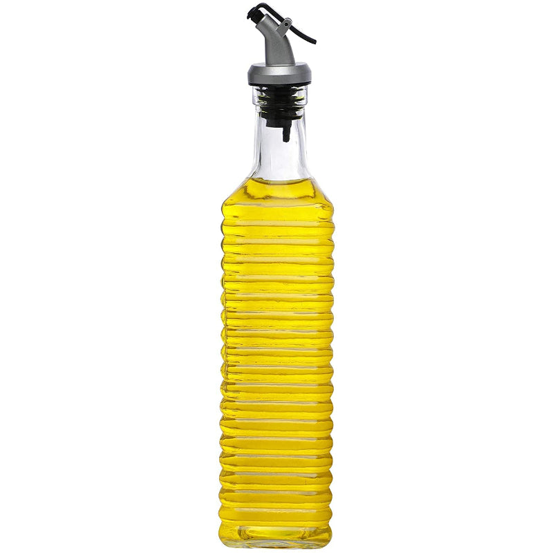 Cutting EDGE Glass Oil Pourer / Dispenser with Leak-Proof Cap ( Transp