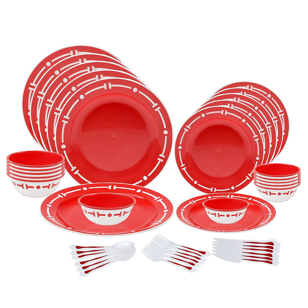 Cutting EDGE Double Color Dinner with Big Plates,Small Plates, Big Bow